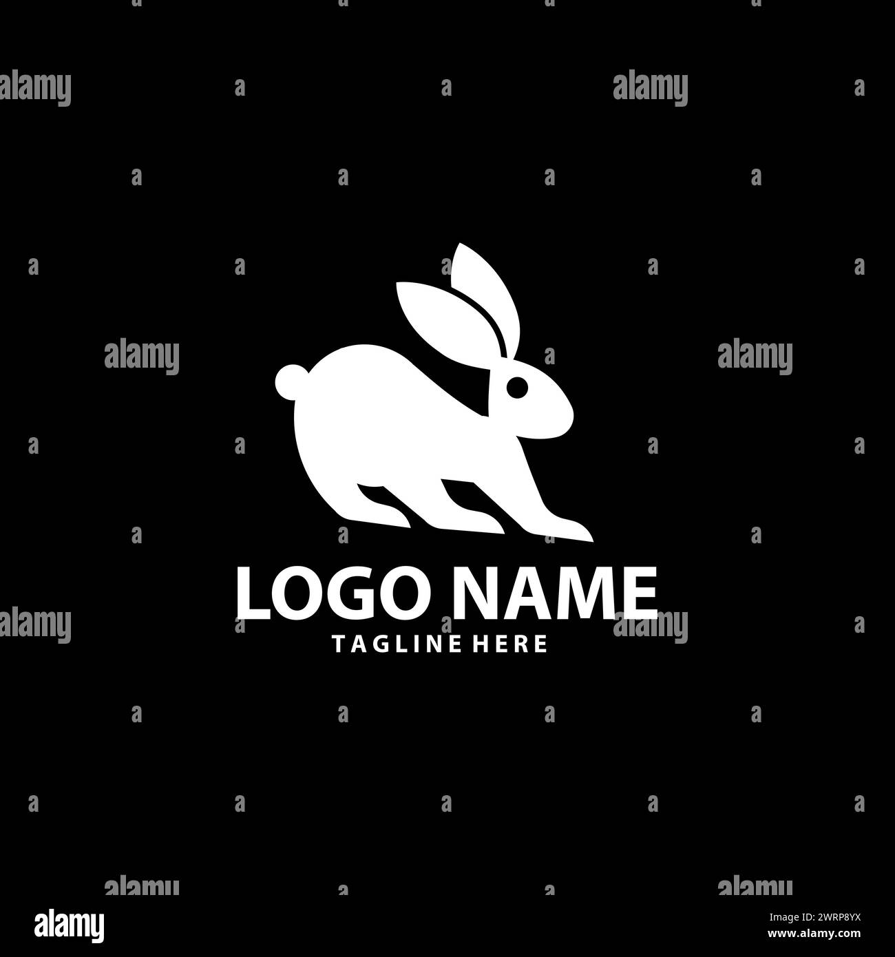 rabbit flat template logo design Stock Vector Image & Art - Alamy