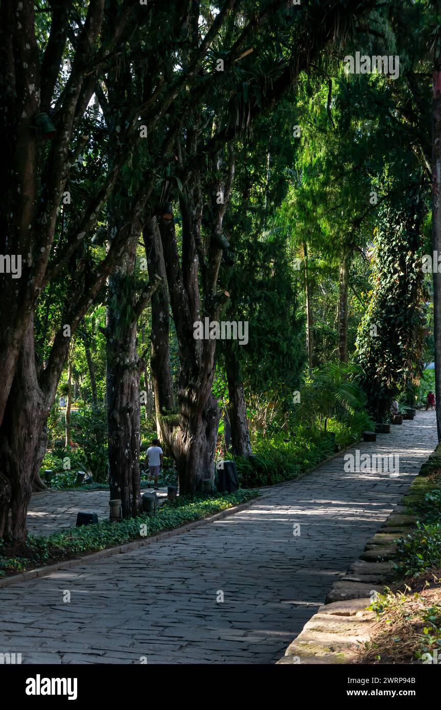 Partial view of the Petropolis Imperial Palace gardens cobblestone ...