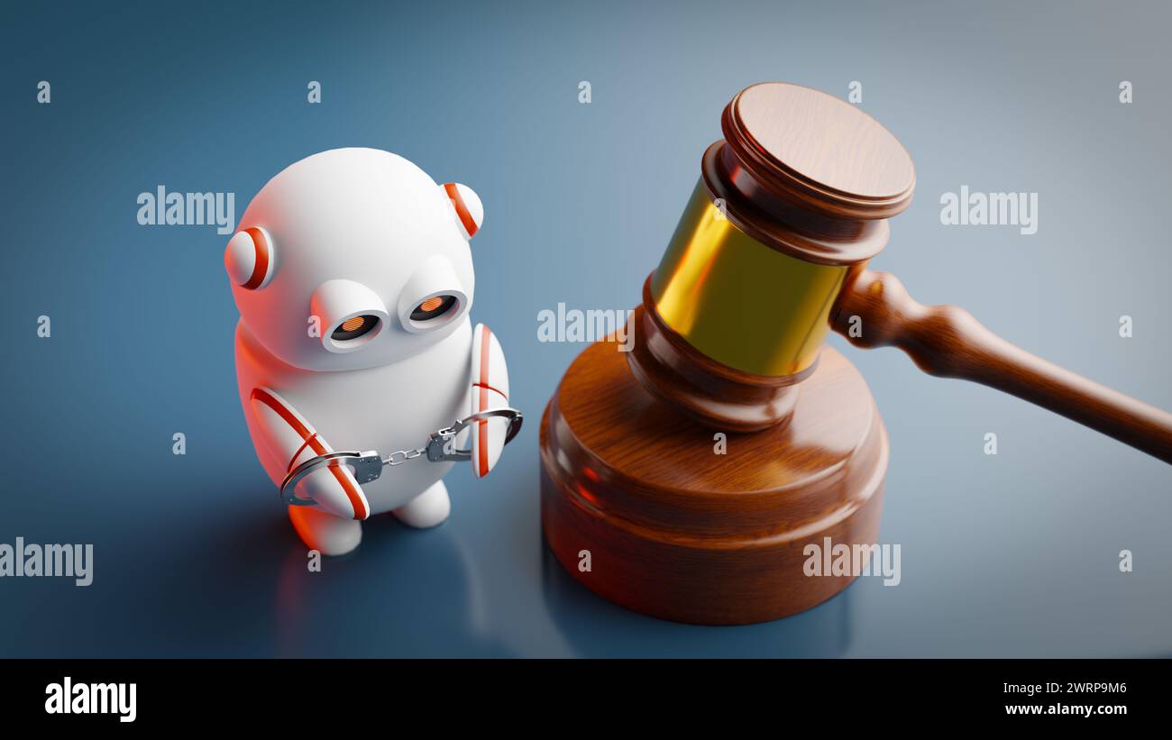 Concepts of Crime using artificial intelligence. 3d rendering Stock ...