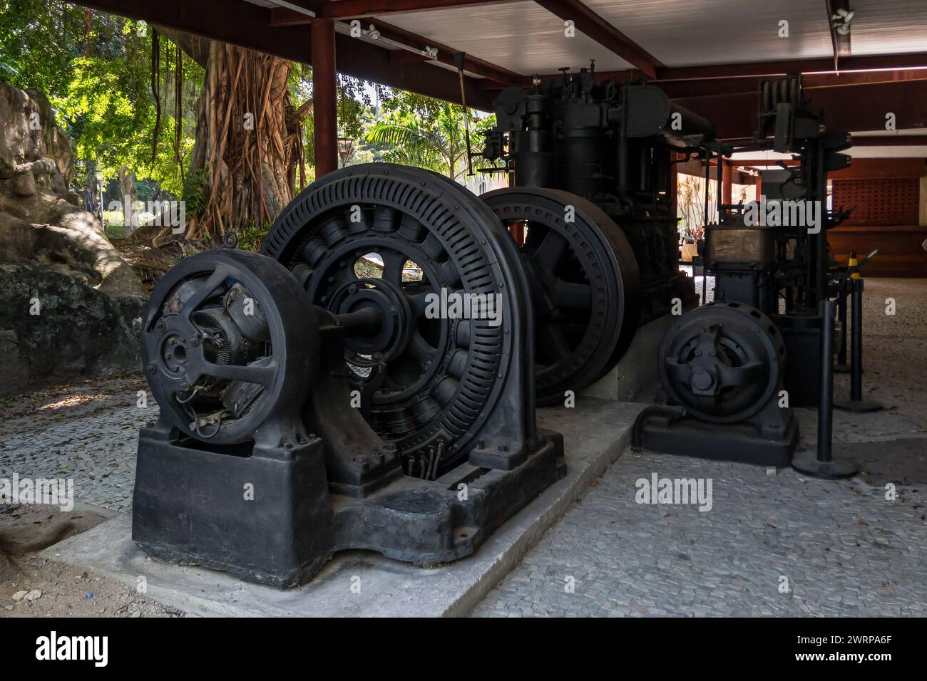 Vintage and restored Catete power plant electricity generator displayed ...