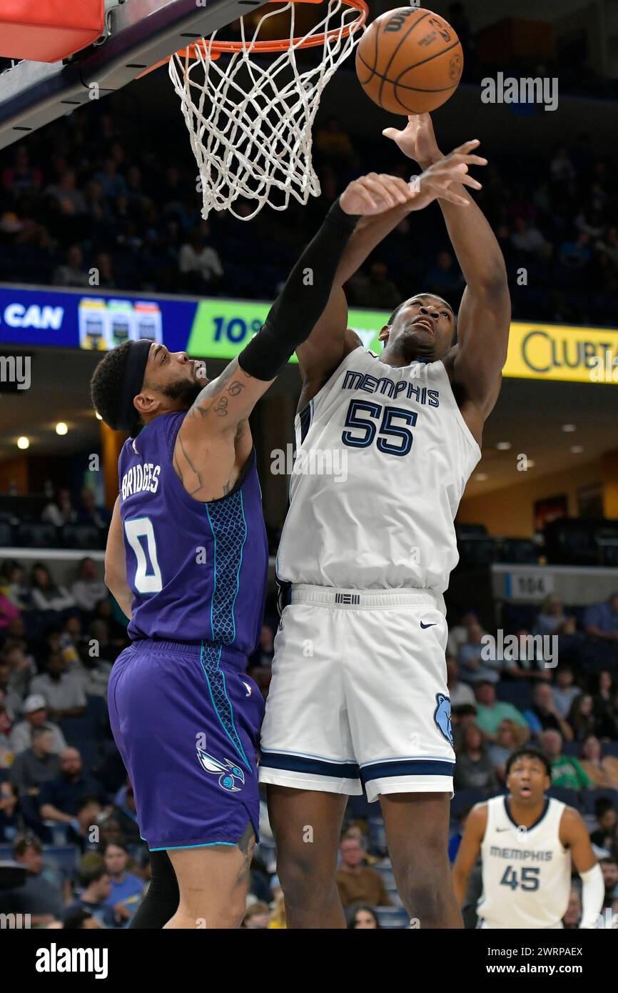 Memphis Grizzlies center Trey Jemison (55) shoots against Charlotte ...