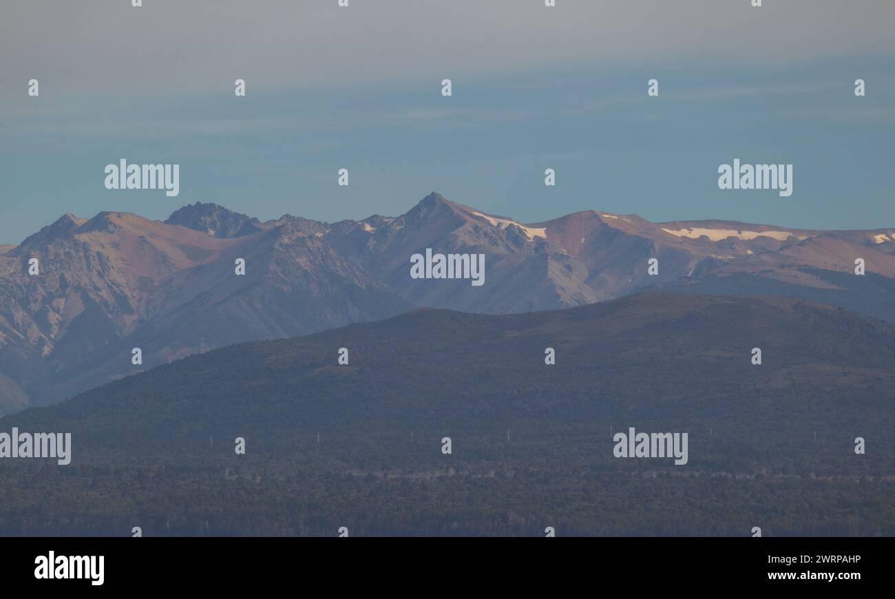 Andes mountain range with a clear sky and land wallpaper Stock Photo ...