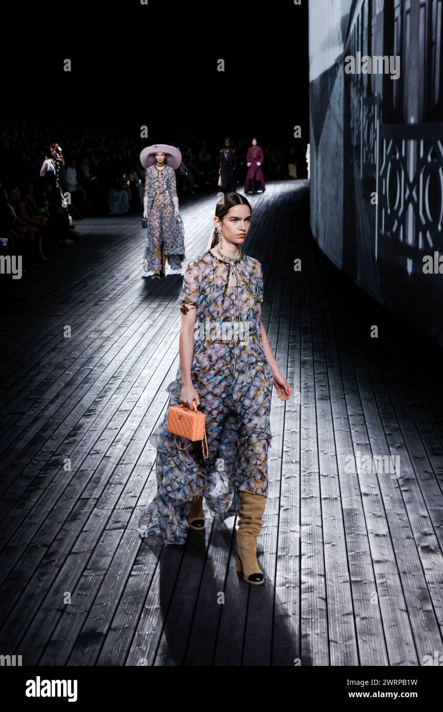 Paris, France. 05th Mar, 2024. A model walks on the runway at the ...