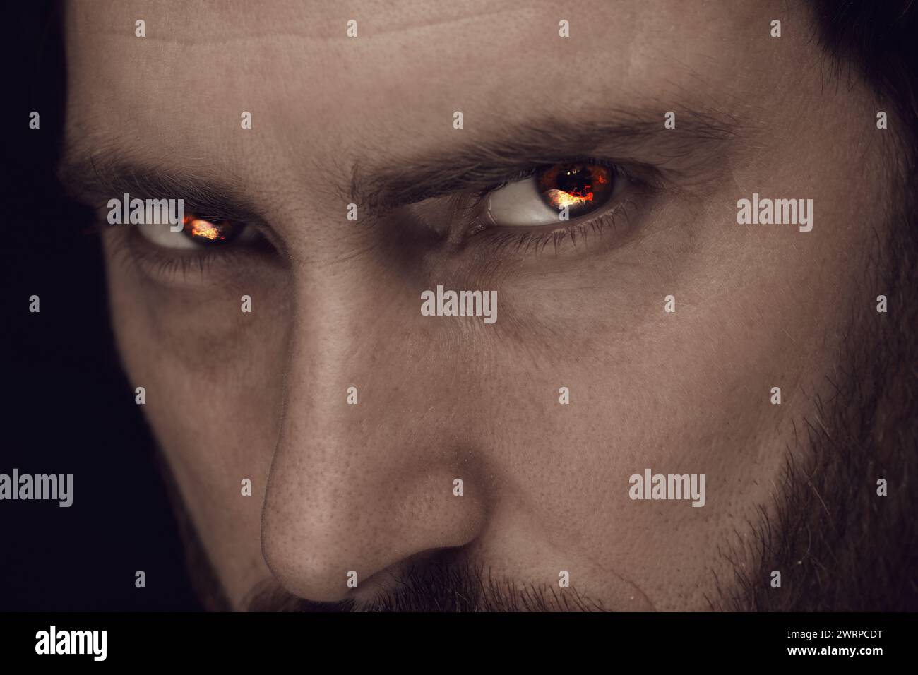 Demon burning eyes hi-res stock photography and images - Alamy
