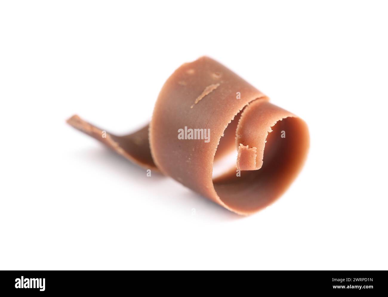 One delicious chocolate shaving isolated on white Stock Photo - Alamy