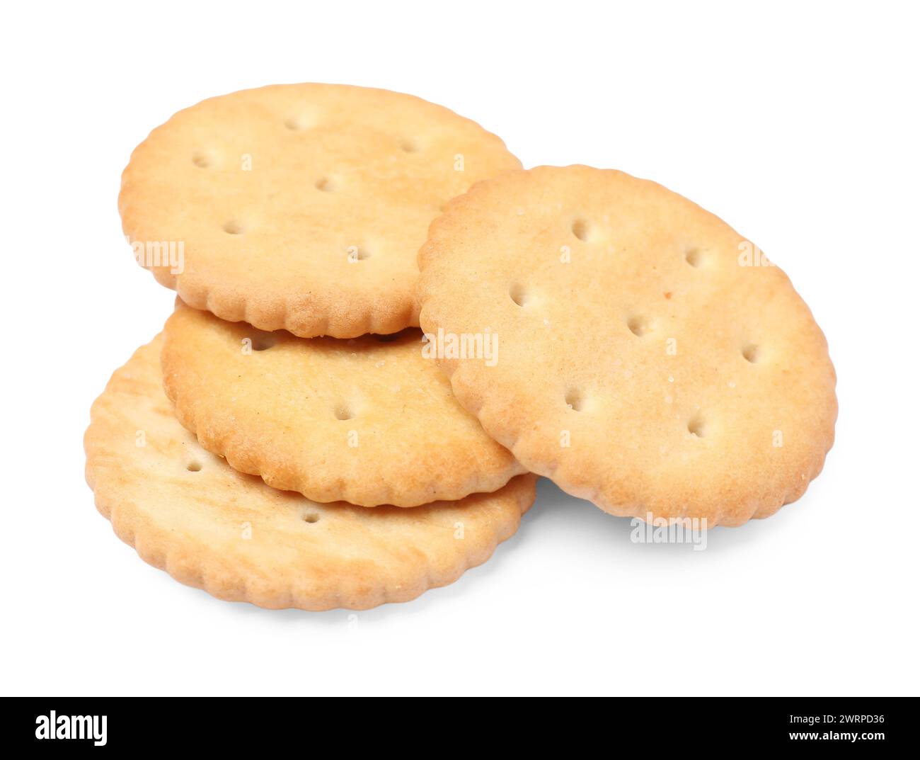 Many crispy crackers isolated on white. Delicious snack Stock Photo - Alamy