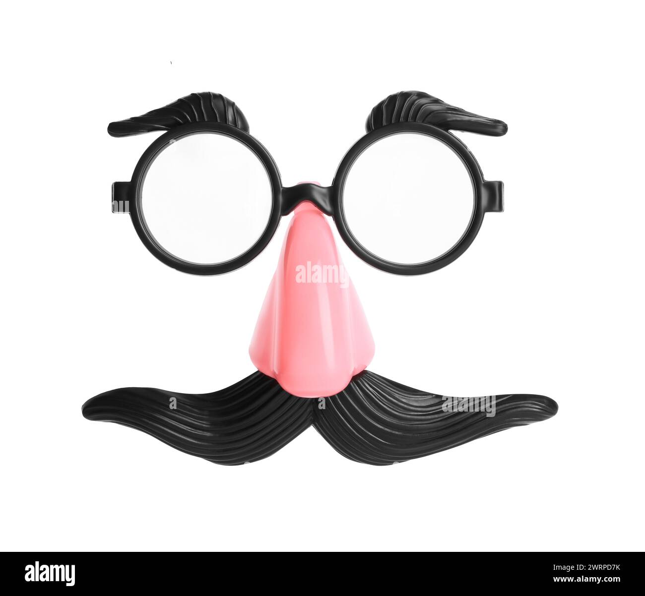 Funny mask with fake mustache, nose and glasses isolated on white Stock ...