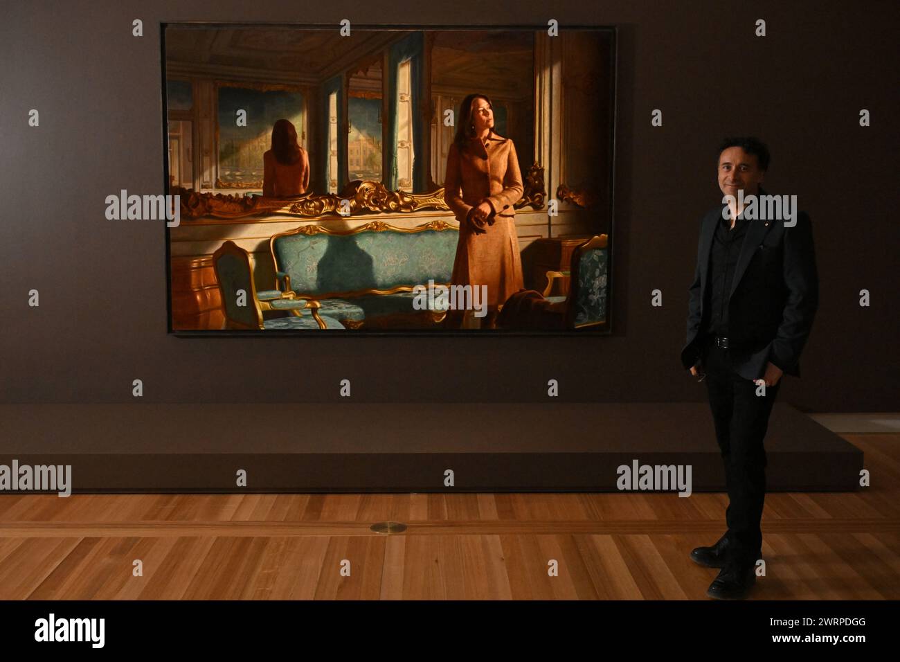 Canberra, Australia. 14th Mar, 2024. Artist Ralph Heimans is seen with ...