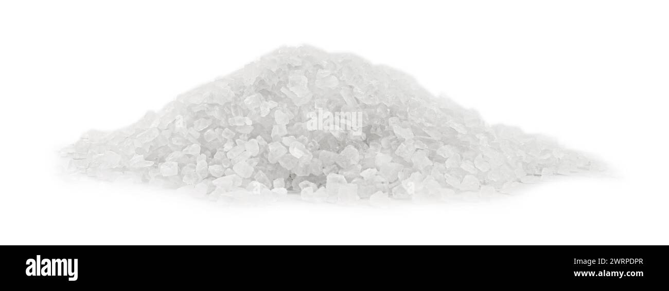 Heap of natural salt isolated on white Stock Photo - Alamy