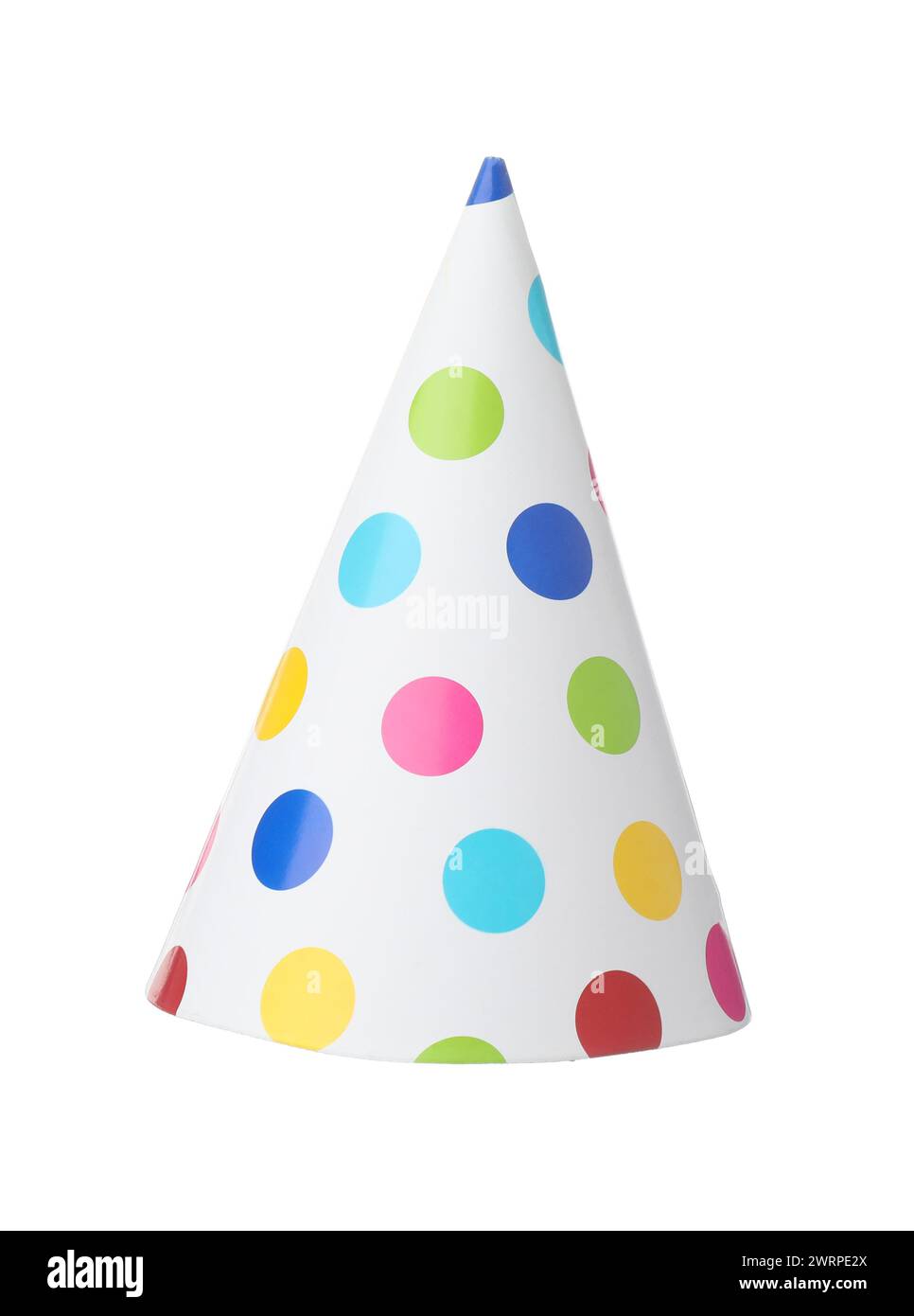 One colorful party hat isolated on white Stock Photo - Alamy