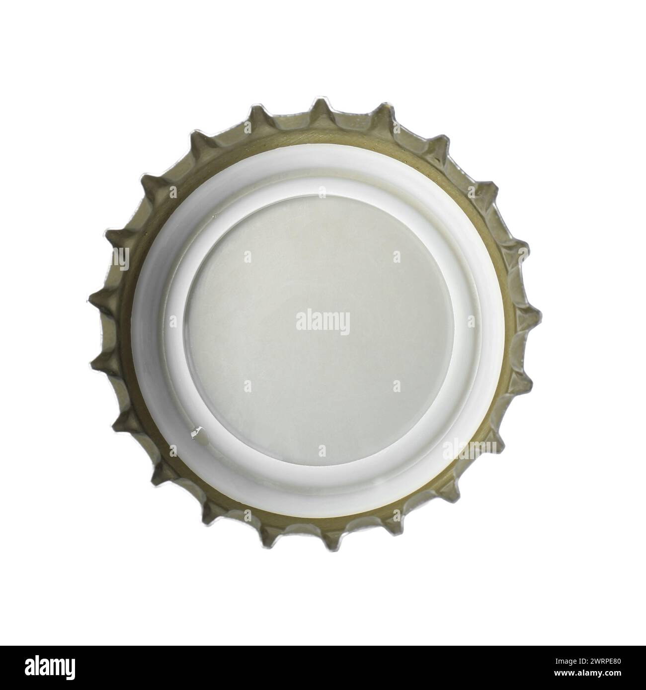 One beer bottle cap isolated on white Stock Photo - Alamy