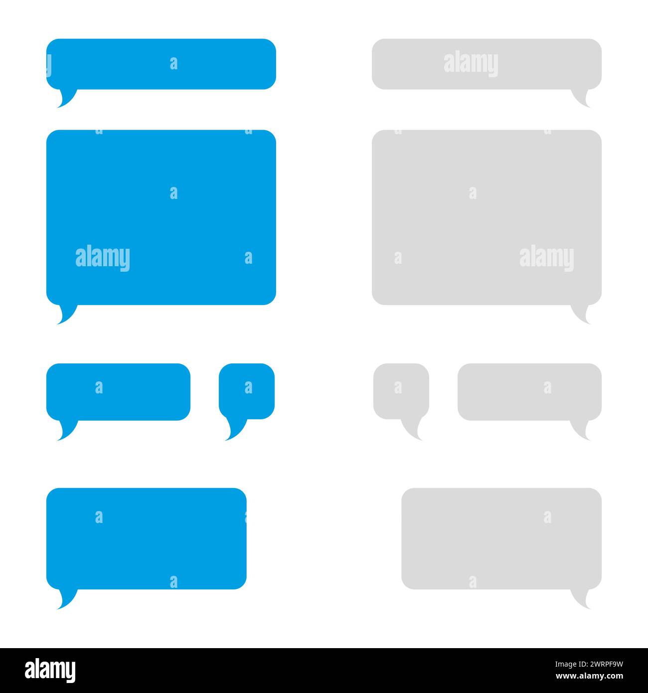 Blue and Gray Speech Bubbles on White Background. Vector illustration ...