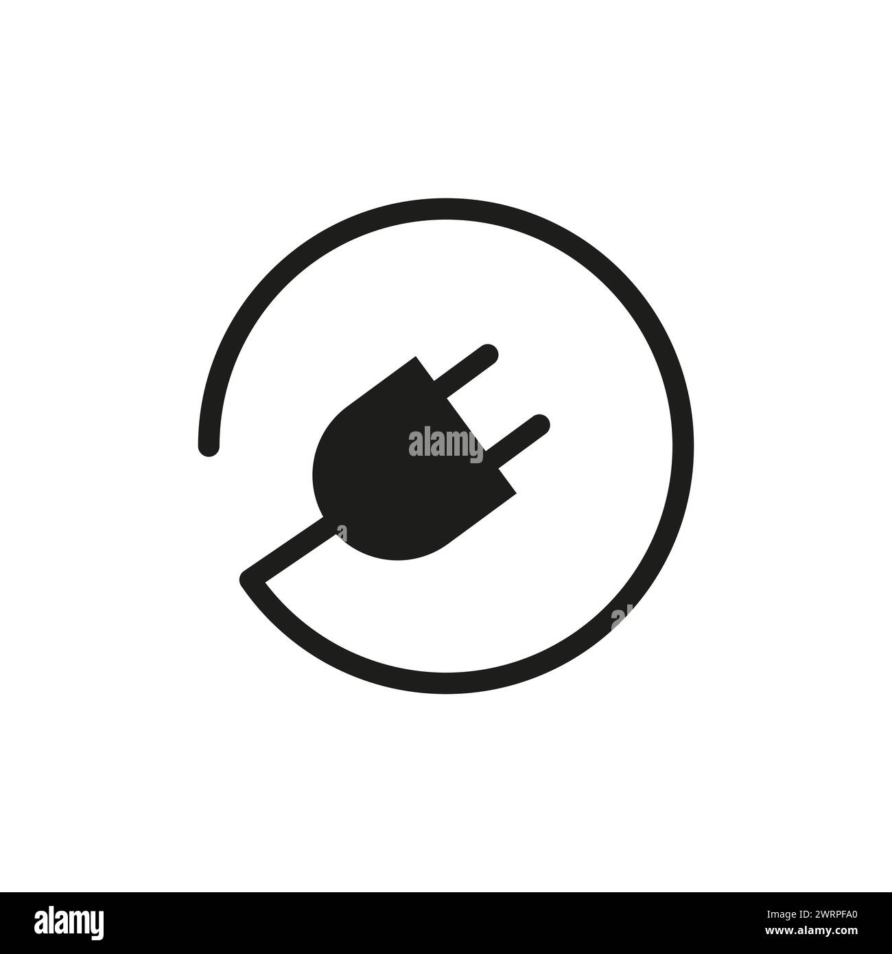 Black Power Plug Icon on White Background. Vector illustration. EPS 10 ...