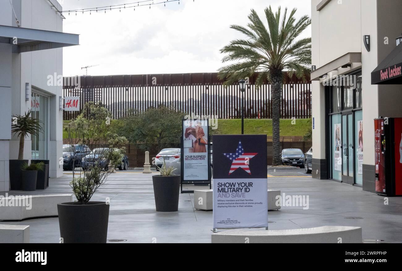 San Diego, United States. 12th Mar, 2024. The border wall is seen in ...