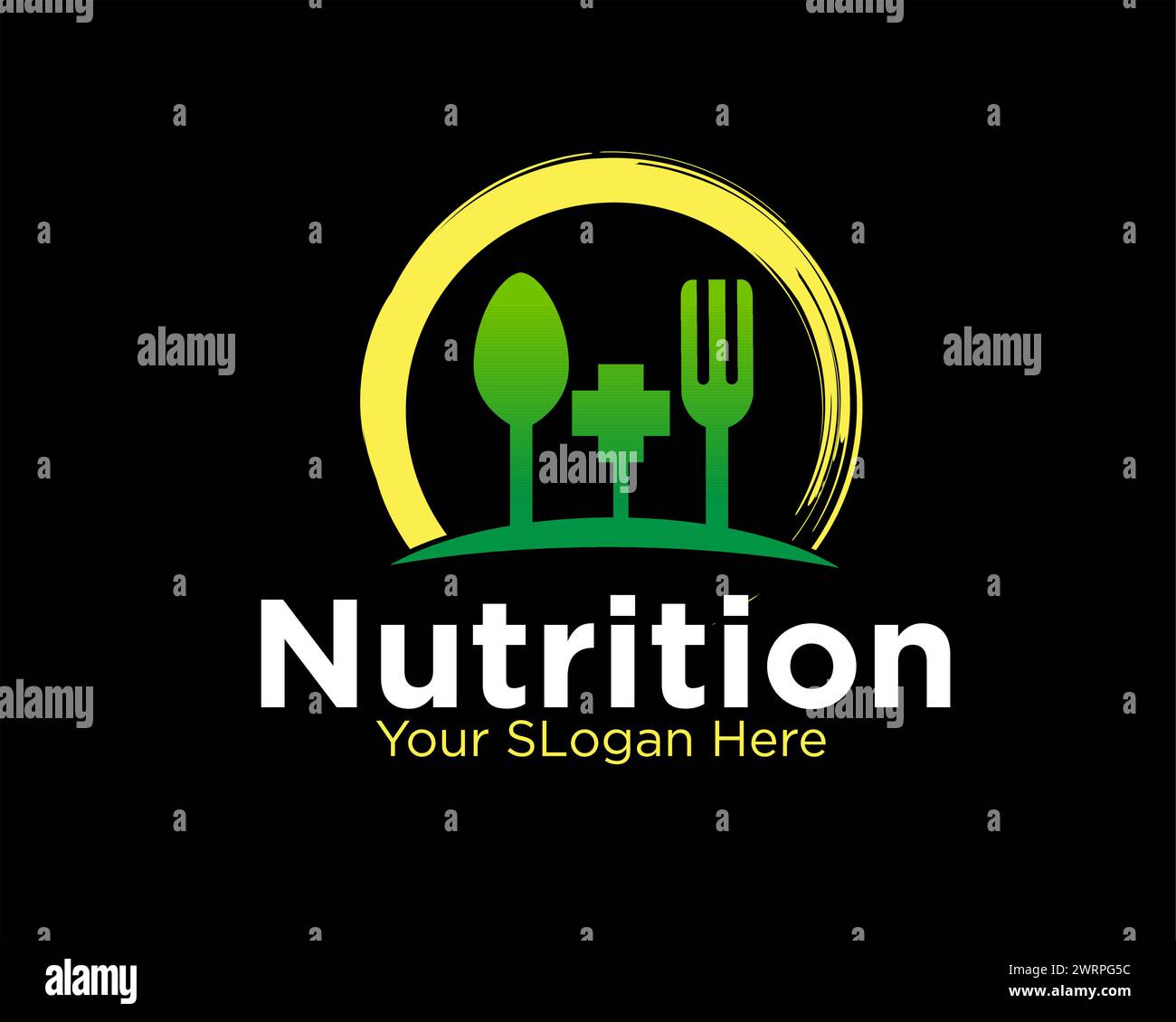 health food logo designs for nutrition and medical service Stock Vector ...