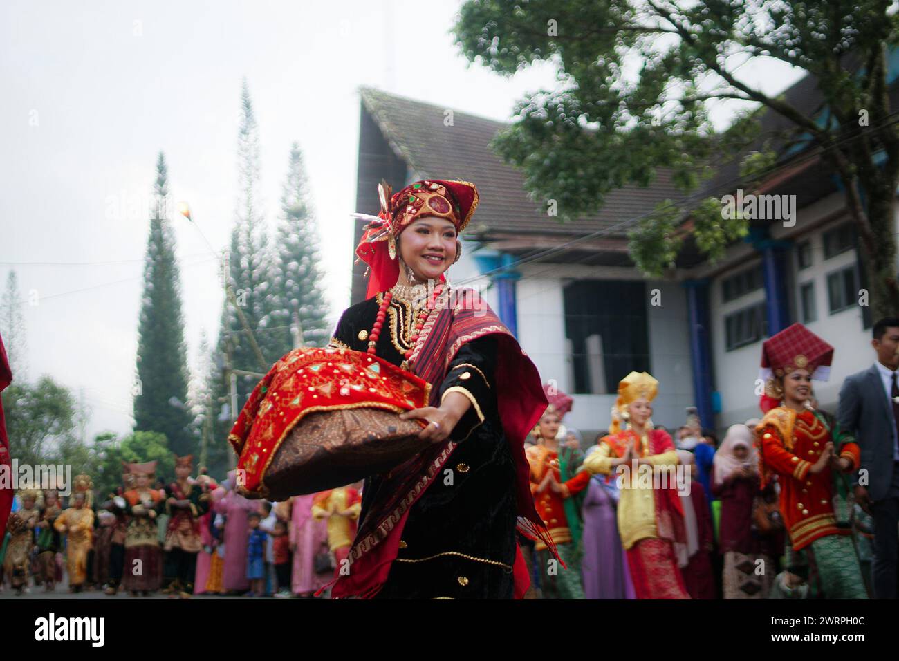 Graceful Parade Leader in Opulent Traditional Regalia Stock Photo - Alamy