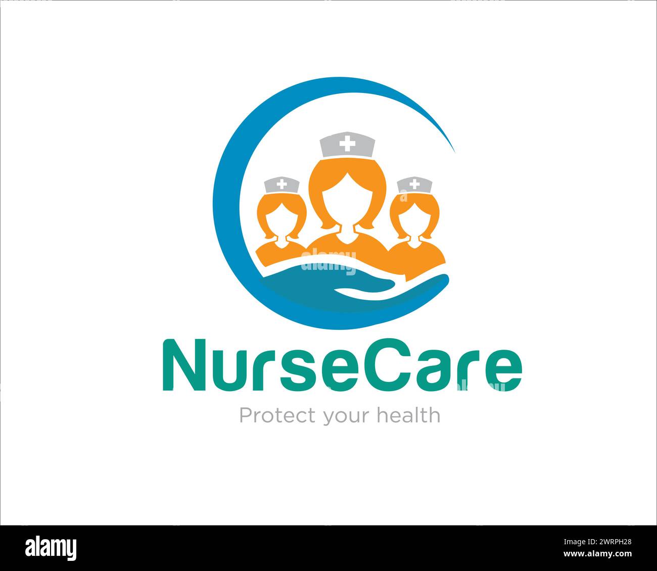 nurse care logo designs for medical and health service logo Stock ...