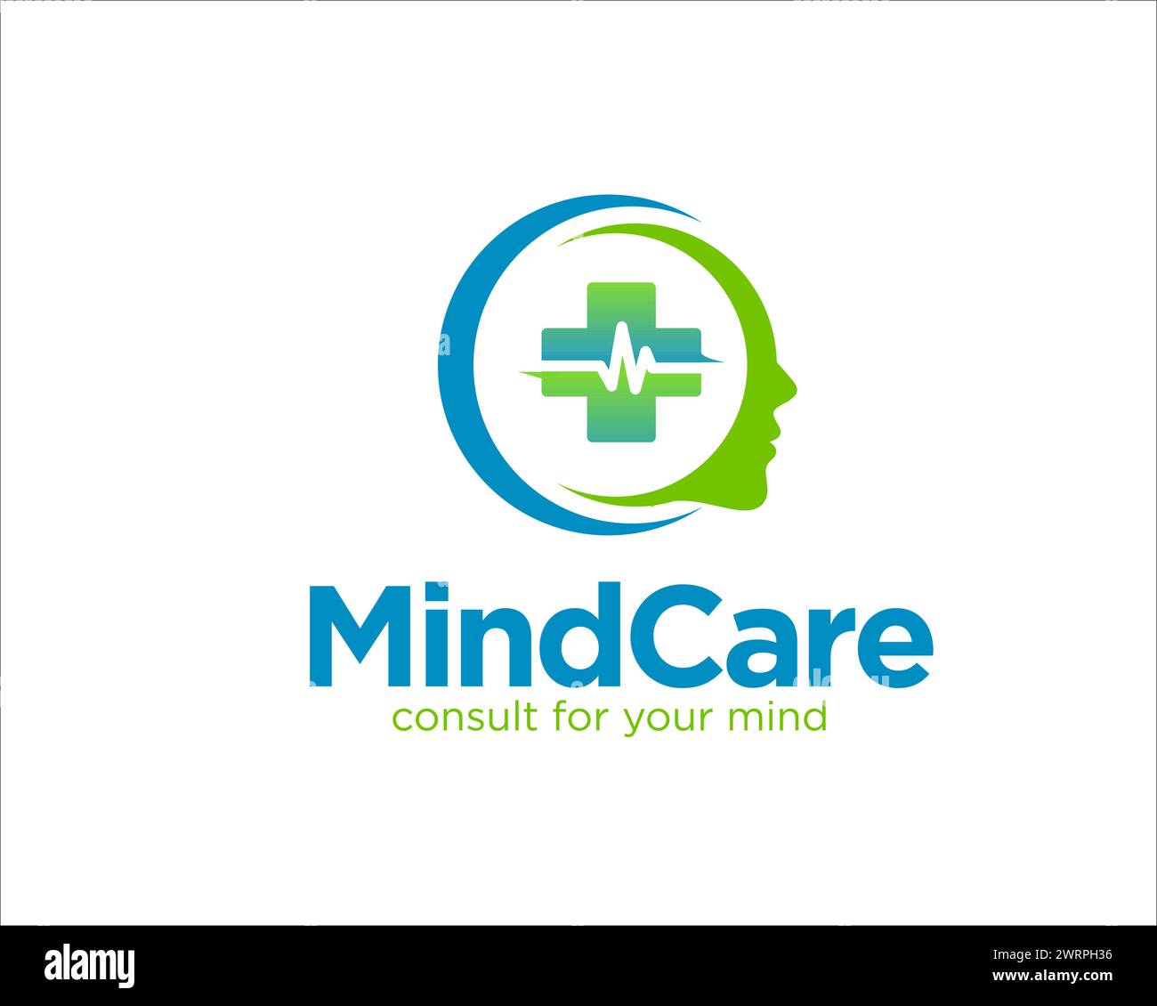 mind care health service logo designs for medical service Stock Vector ...