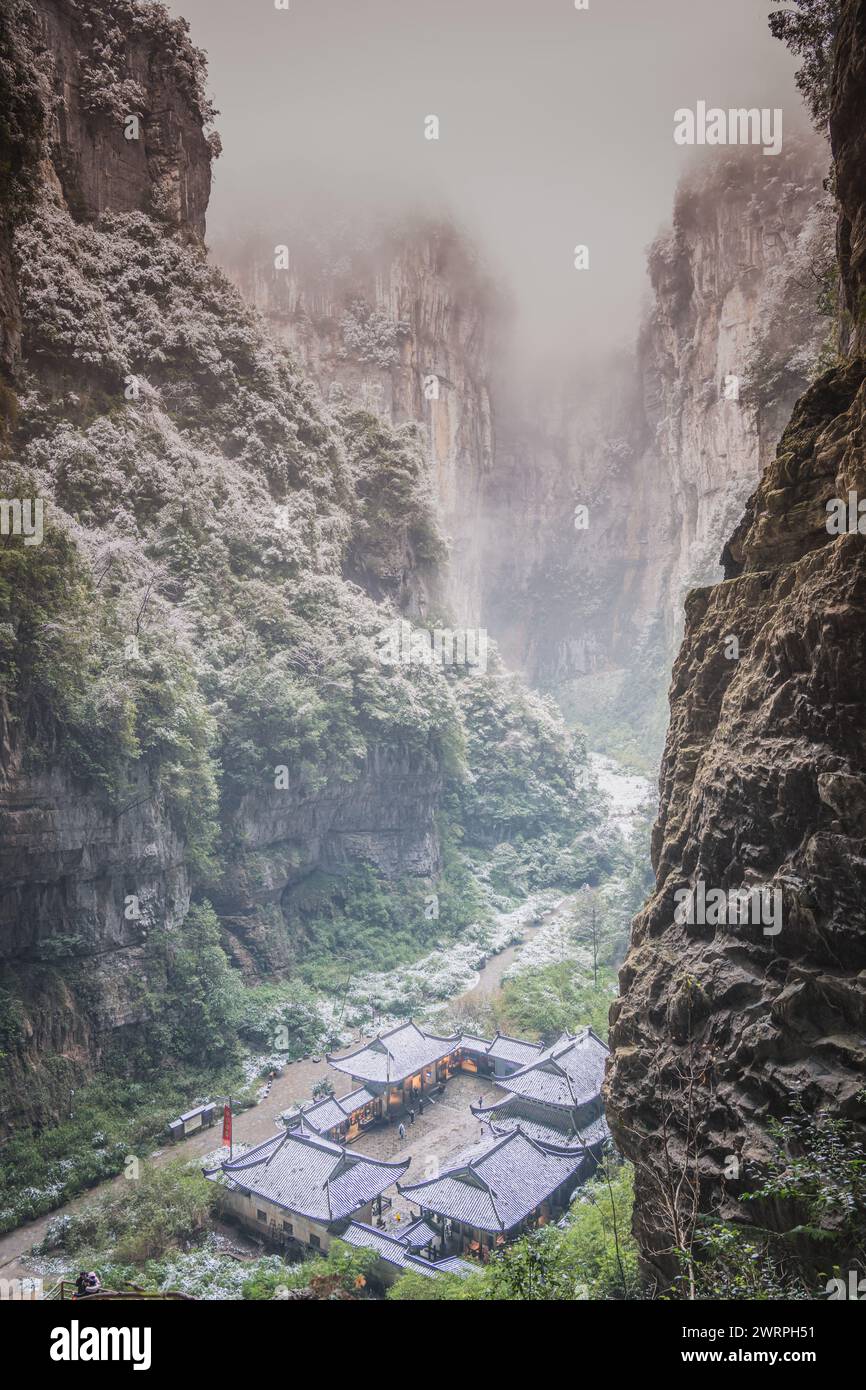 Wulong Karst National Park in the winter,Chongqing,China. The most ...