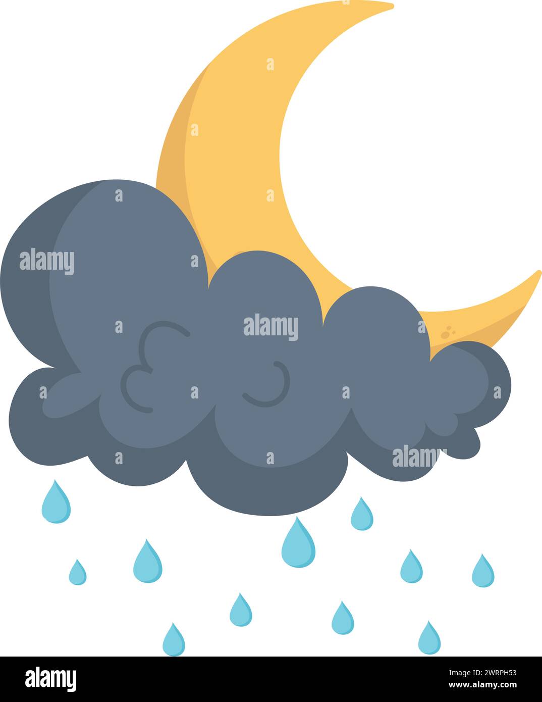 weather rain with moon Stock Vector Image & Art - Alamy