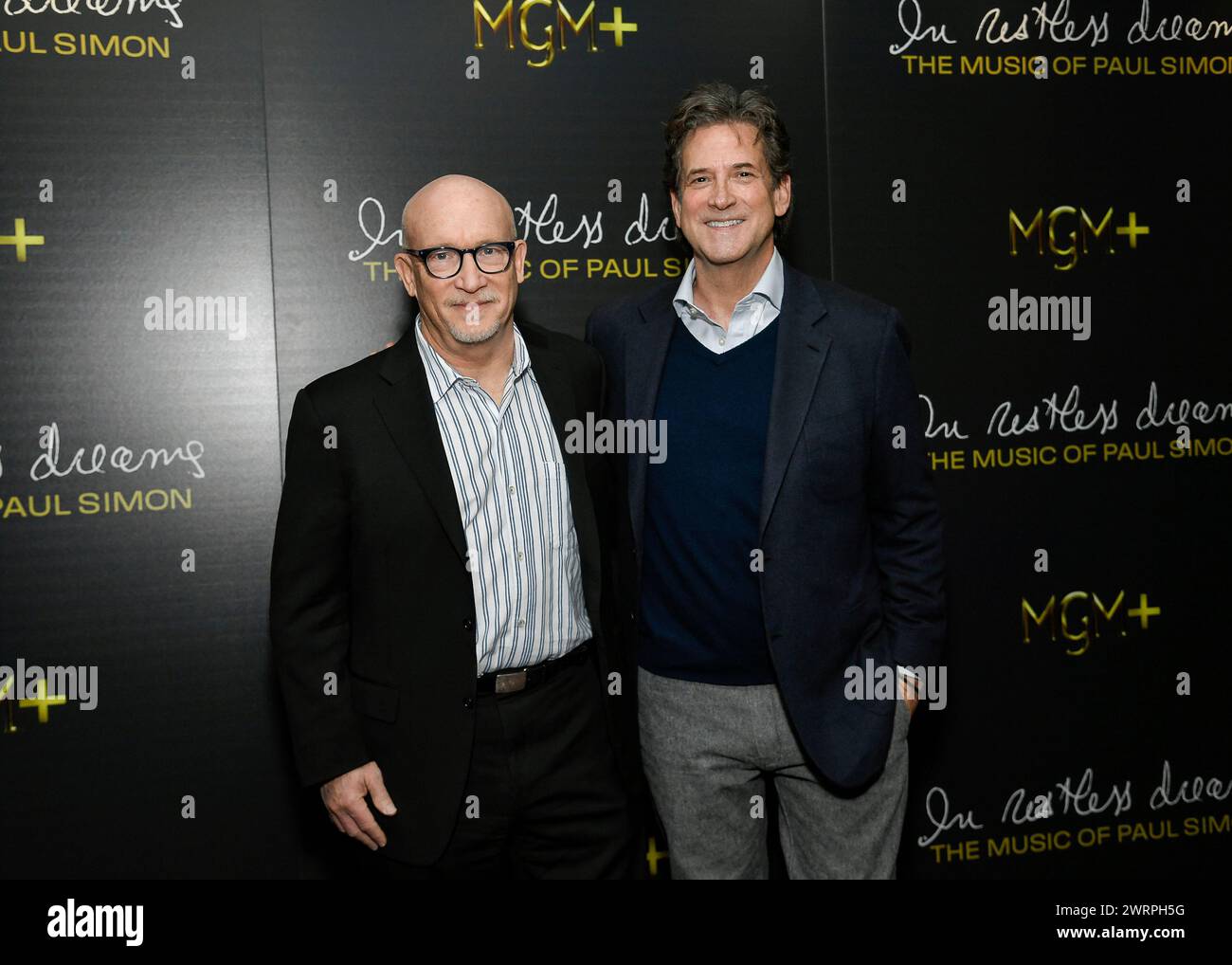 Alex Gibney, left, and Michael Wright attend the MGM+ premiere of "In ...