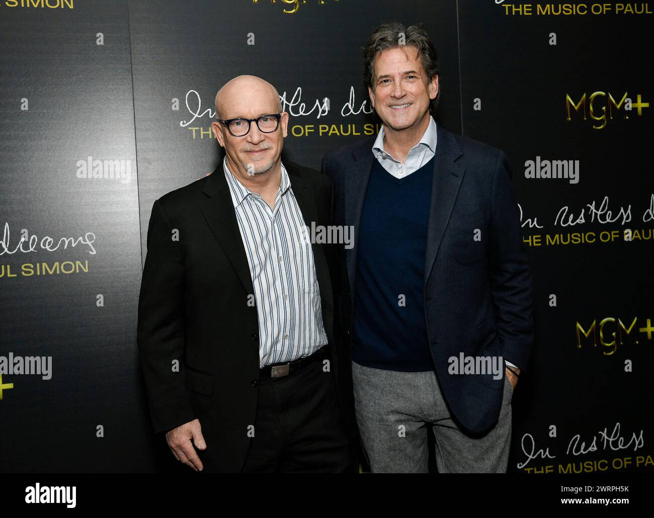 Alex Gibney, left, and Michael Wright attend the MGM+ premiere of "In ...