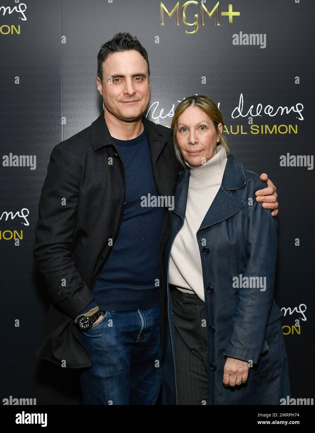 Dominic Fumusa, left, and Ilana Levine attend the MGM+ premiere of "In ...