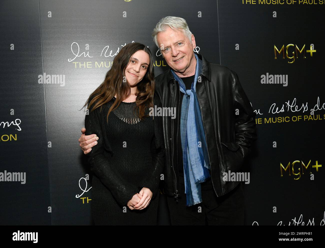 Aidan Quinn, right, daughter Ava Quinn attend the MGM+ premiere of "In ...