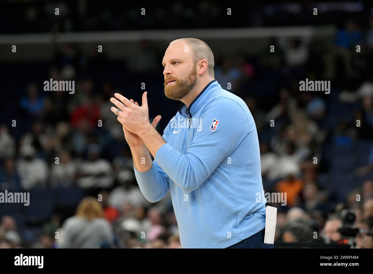 Memphis Grizzlies head coach Taylor Jenkins looks on in the second half ...