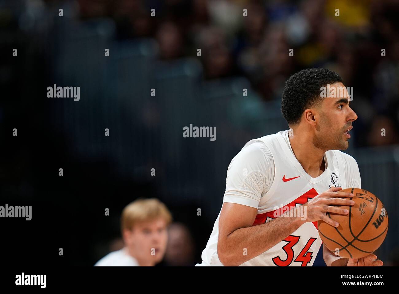 Toronto Raptors center Jontay Porter (34) in the first half of an NBA ...