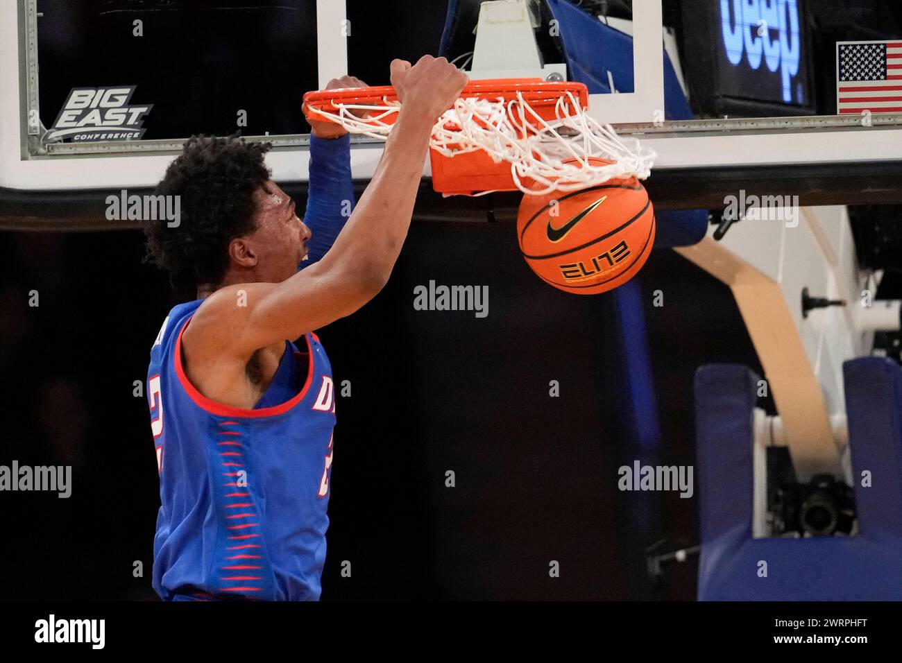 DePaul forward Jeremiah Oden dunks against Villanova during the first ...