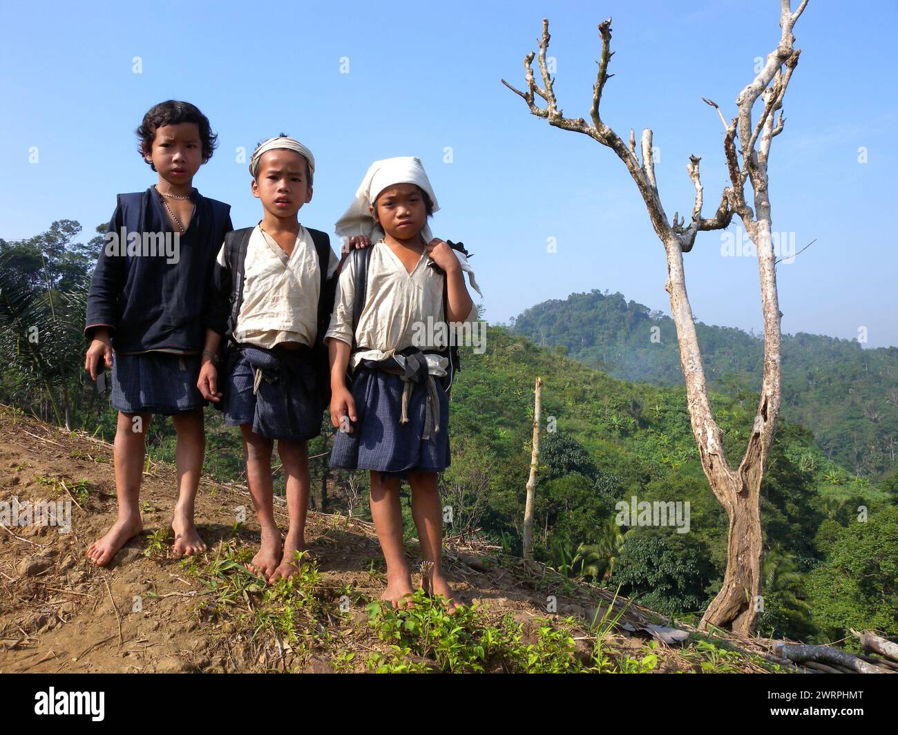 Banten, Indonesia - July 25, 2010 : Three boys from the Baduy tribe of ...