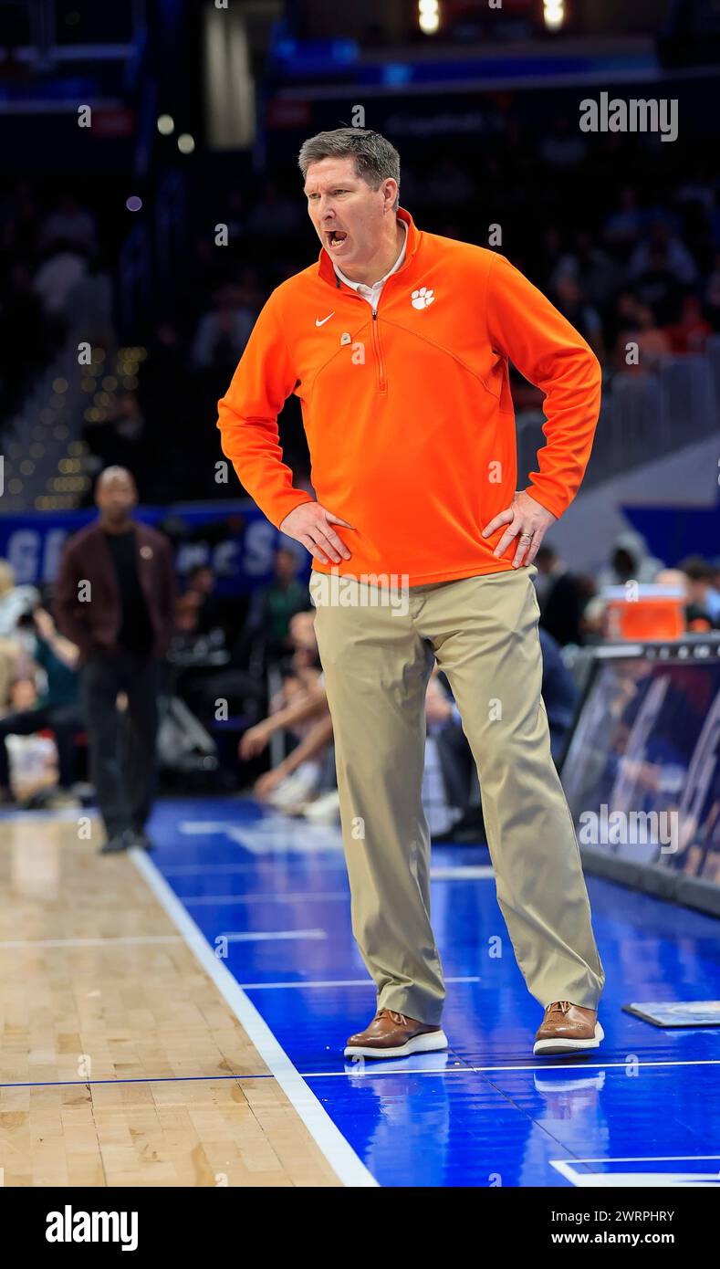 March 13, 2024: Clemson Tigers Head Coach Brad Brownell during an ACC ...