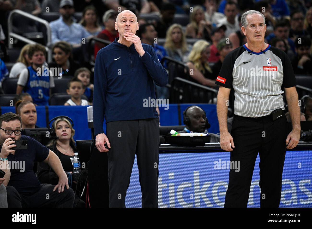 Indiana Pacers head coach Rick Carlisle, left, reacts as official Scott ...