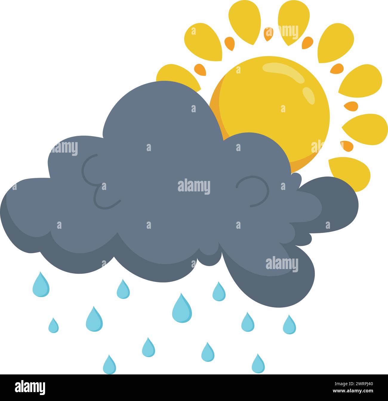 weather rain with sun isolated Stock Vector Image & Art - Alamy