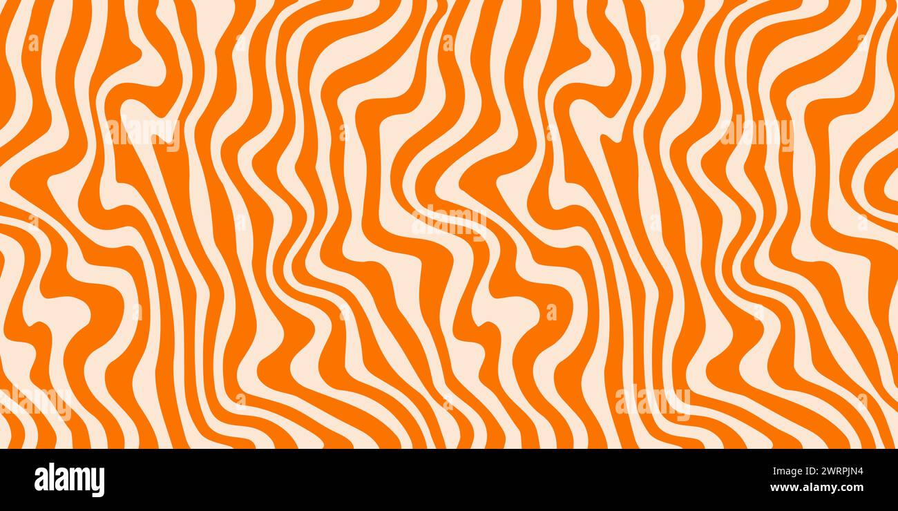 Wavy line seamless pattern. Trippy groovy liquid waves background ...