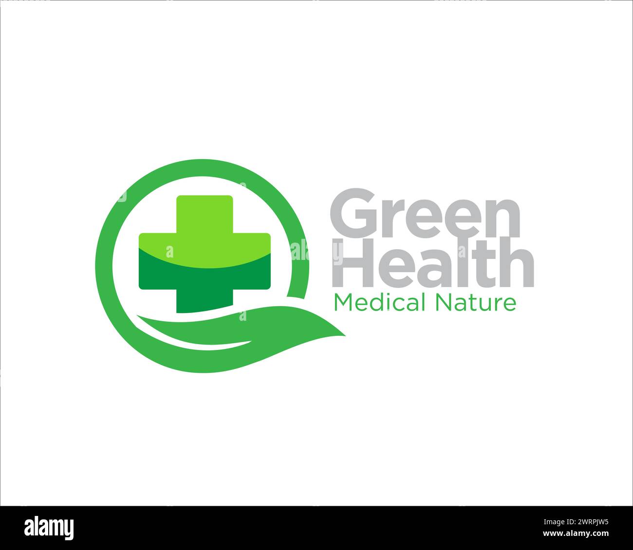 cross green health logo designs for herbal health service Stock Vector ...