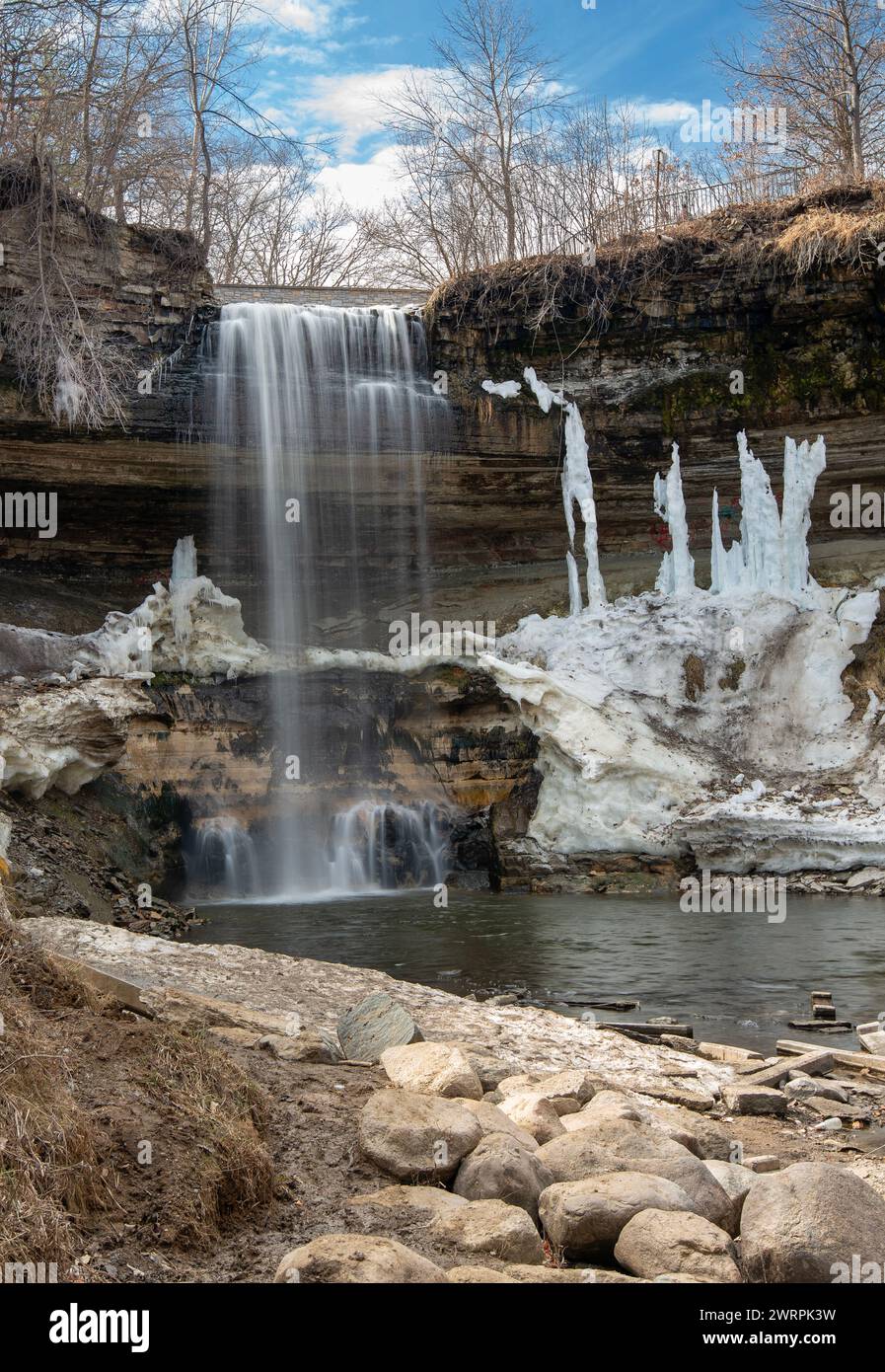 Minnehaha Falls In March, Minneapolis, Minnesota Stock Photo - Alamy