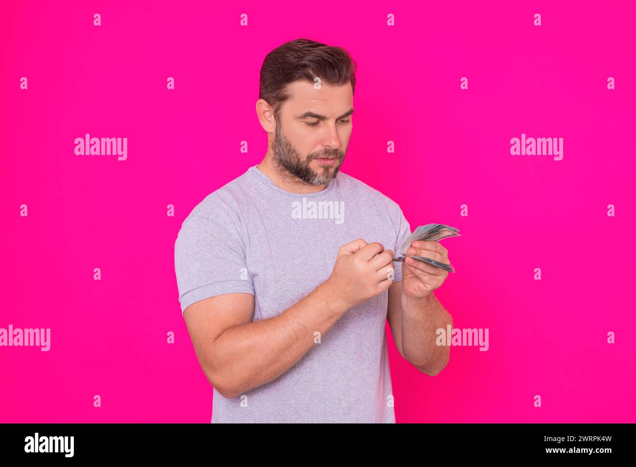 Business man with money banknotes. Male entrepreneur with dollar bills ...
