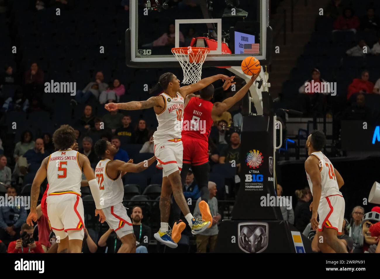 Minneapolis, Minnesota, USA. 13th Mar, 2024. Rutgers Scarlet Knights ...