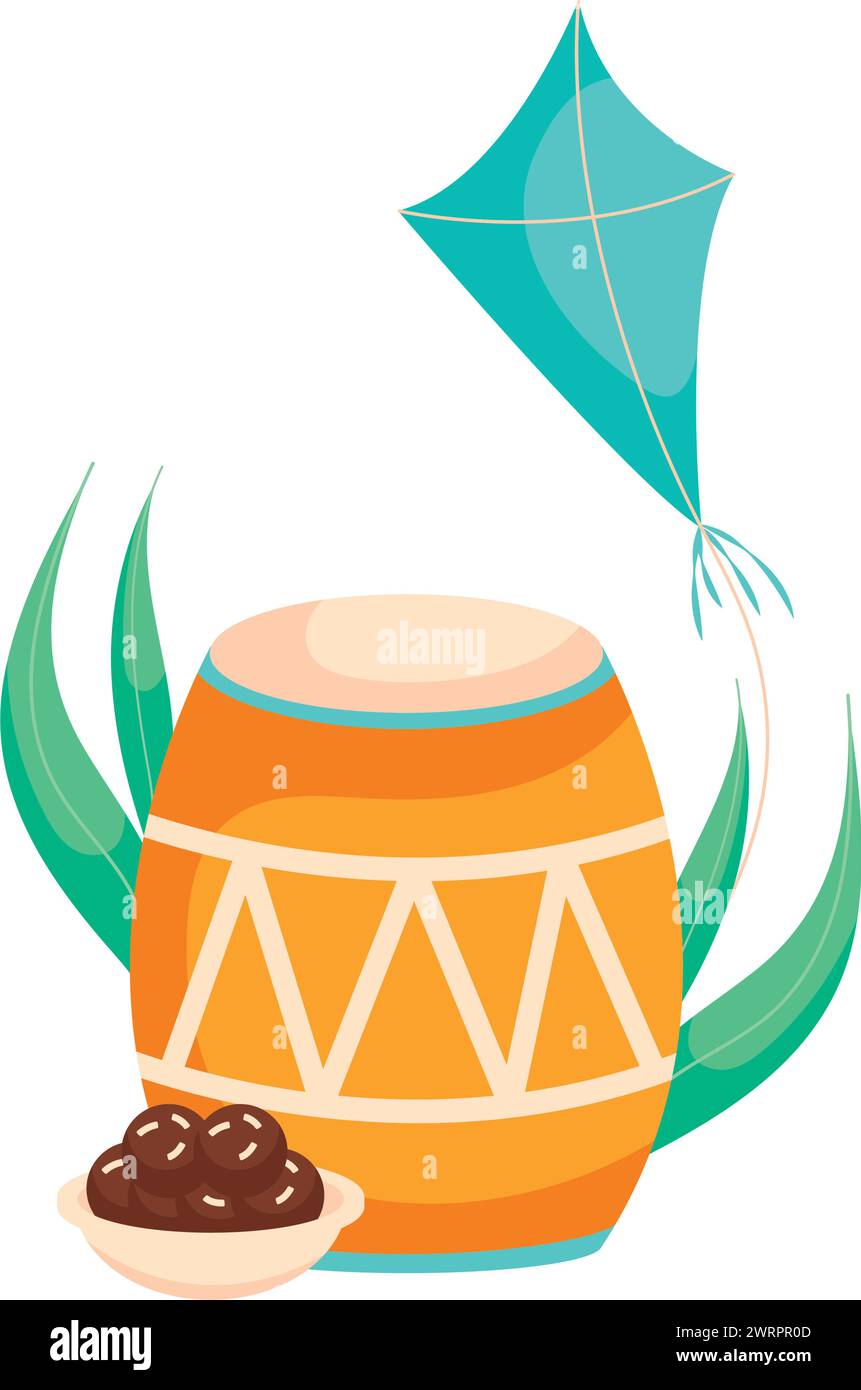 Vaisakhi festival drum Stock Vector Images - Alamy