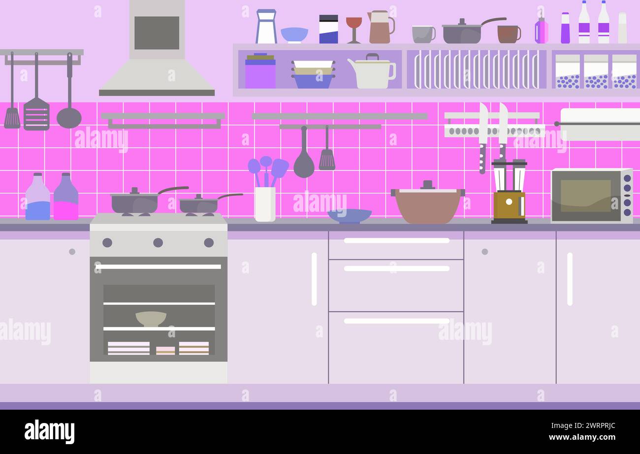 Modern kitchen vector vectors Stock Vector Images - Alamy