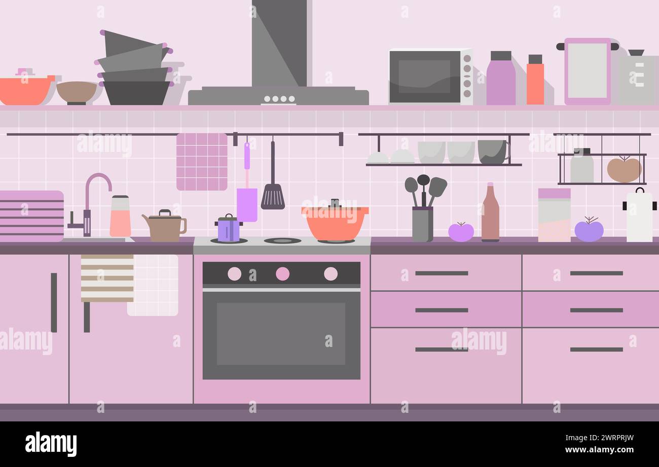 Modern kitchen vector vectors Stock Vector Images - Alamy