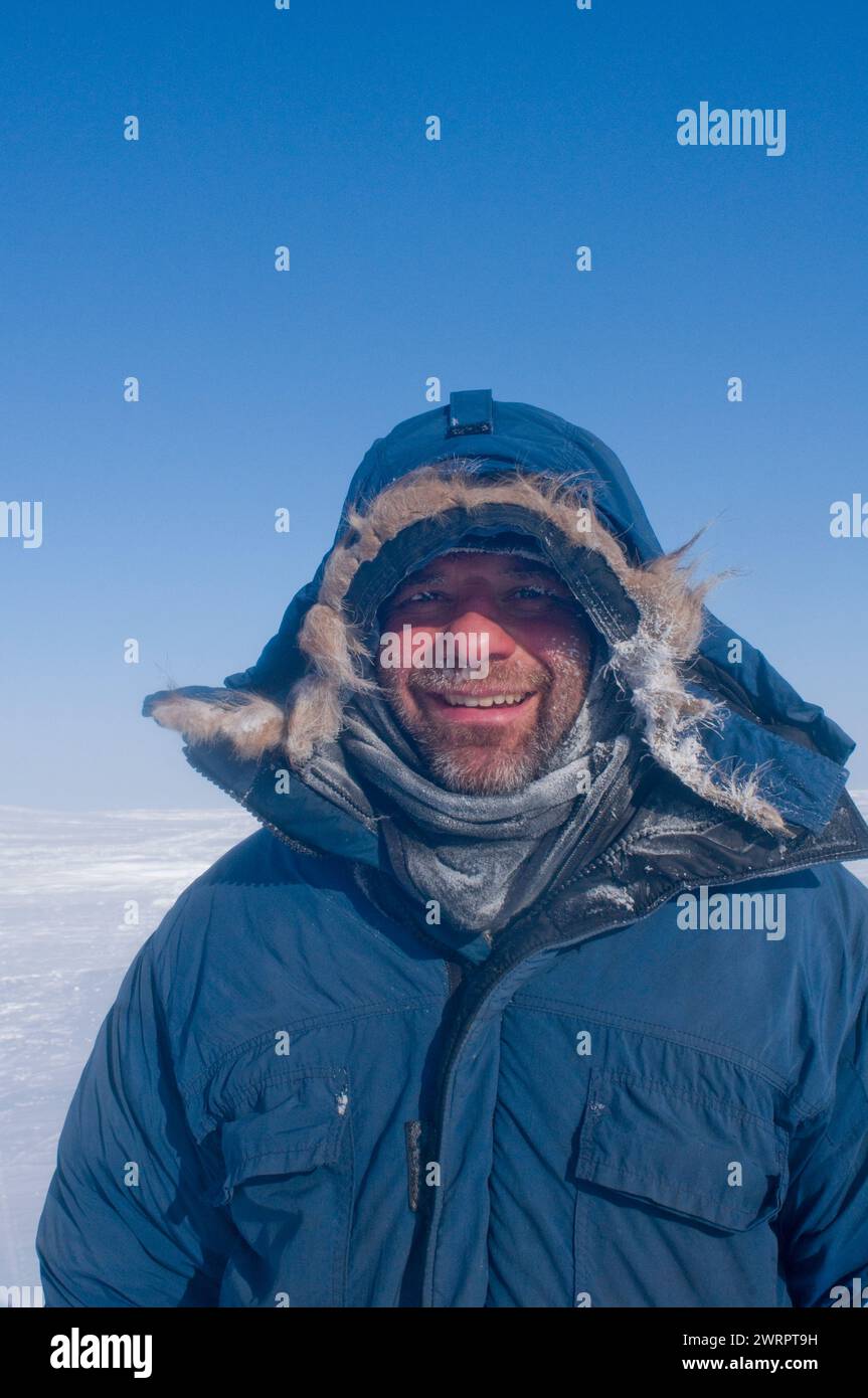 Photographer Steven Kazlowski frosty from standing in an igloo snow ...