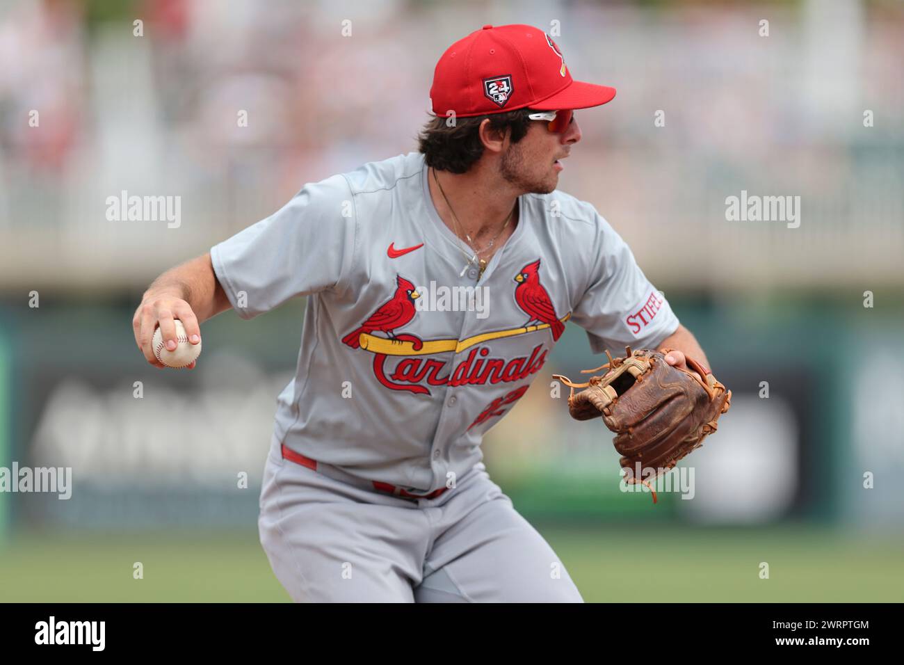 Fort Myers, FL: St. Louis Cardinals third baseman Thomas Seggasse (92 ...