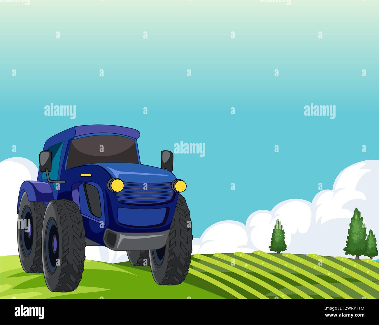 Agricultural work on farm sunny Stock Vector Images - Alamy