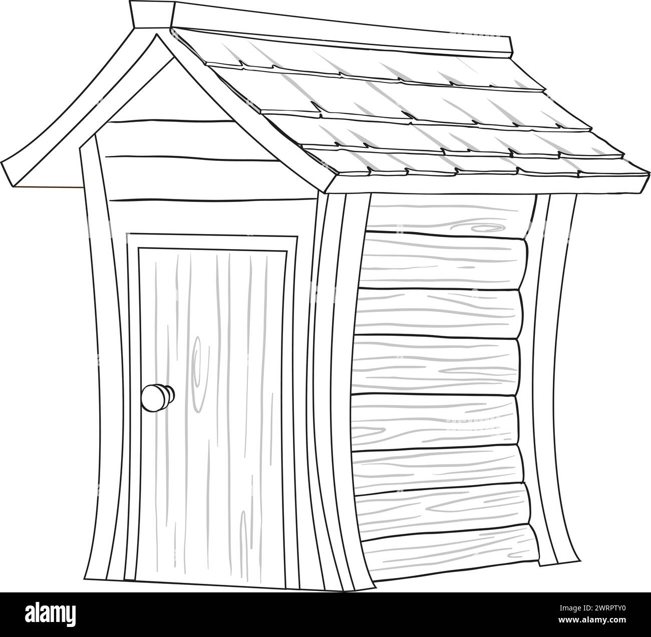 Black and white drawing of a simple shed Stock Vector Image & Art - Alamy