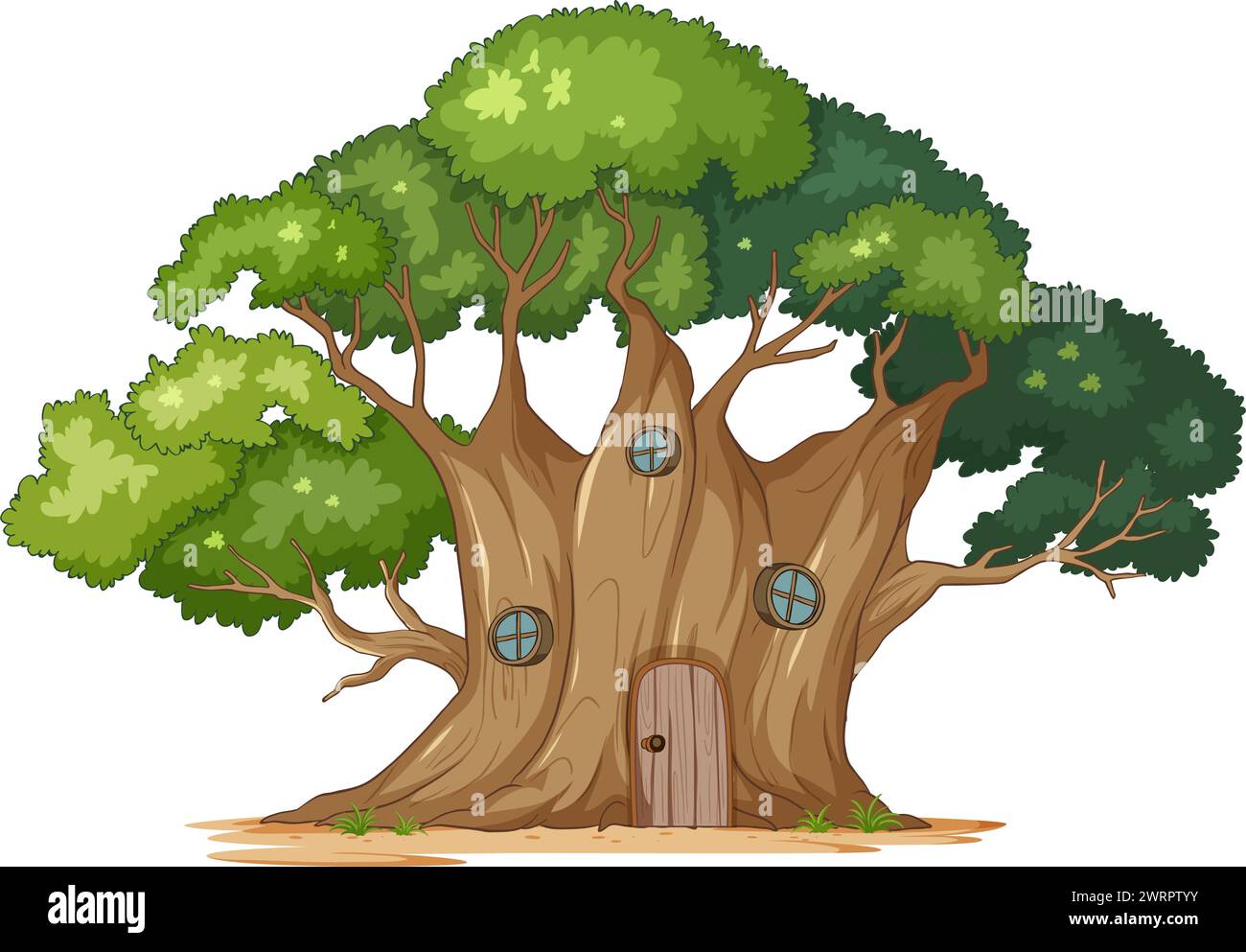 Vector illustration of a whimsical treehouse Stock Vector Image & Art ...
