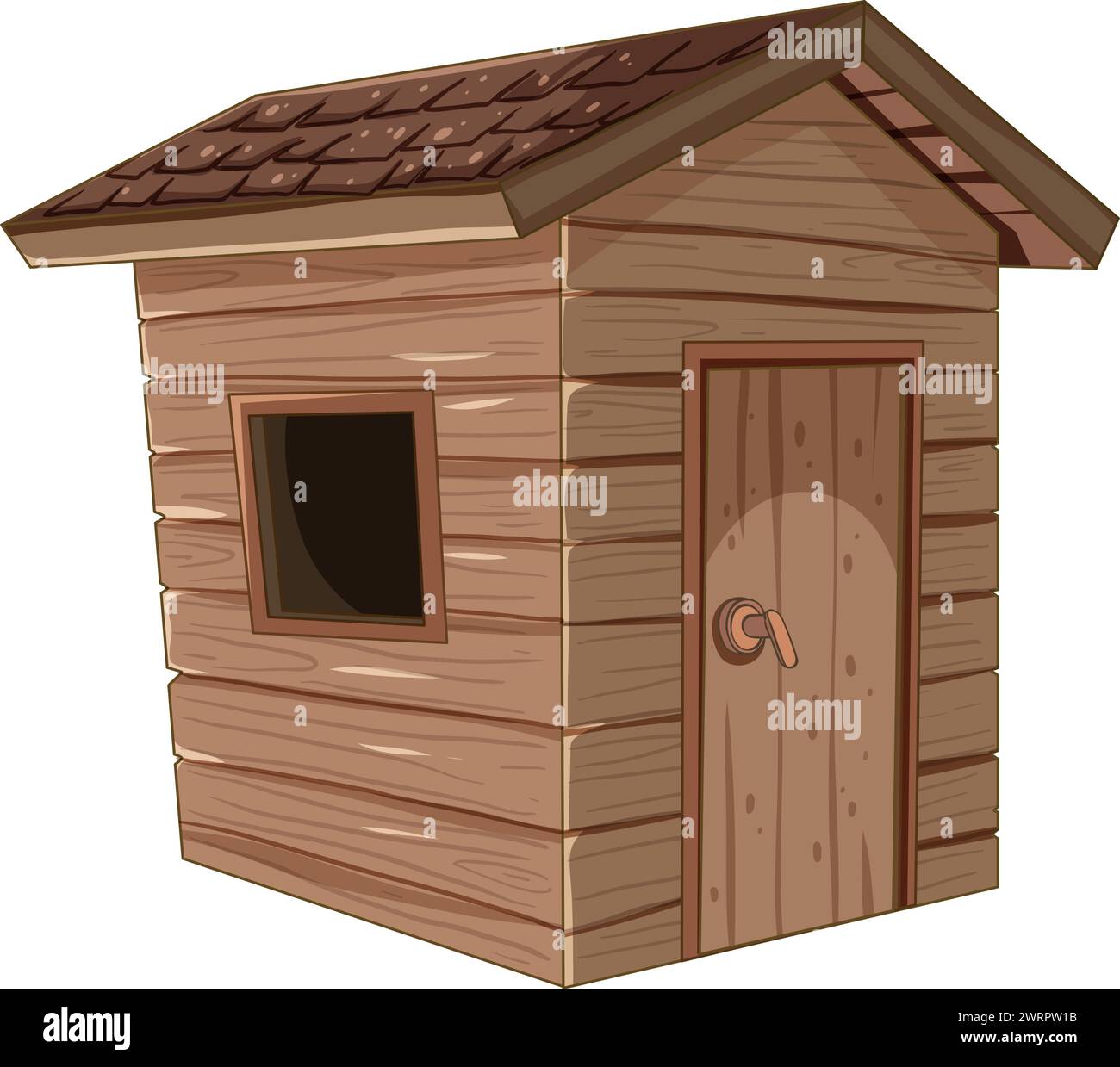 Vector illustration of a small wooden shed Stock Vector Image & Art - Alamy
