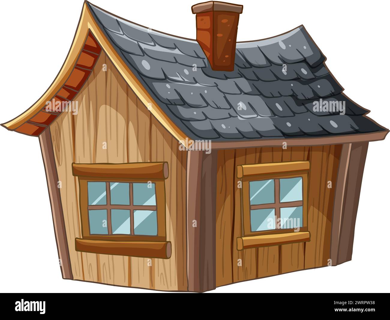 Vector illustration of a small wooden house Stock Vector Image & Art ...